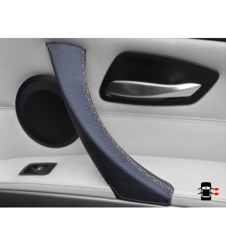 Black Door Handle Leather Cover BMW 3 Series E90 E91 E92 E93 RIGHT Side