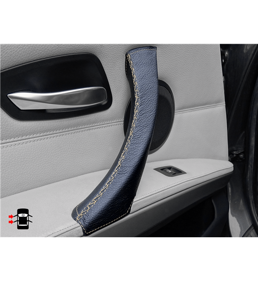 Black Door Handle Leather Cover BMW 3 Series E90 E91 E92 E93 LEFT