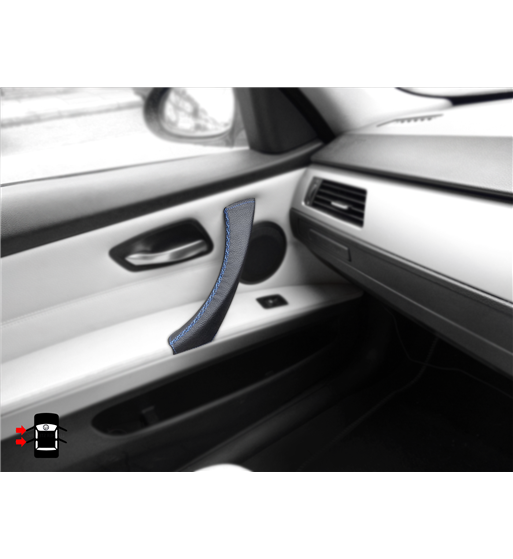 Black Door Handle Leather Cover BMW 3 Series E90 E91 E92 E93 LEFT