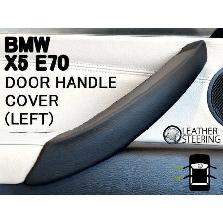 BMW X5 & X6 E70, E71, E72 Black Interior Door Handle Cover Leather